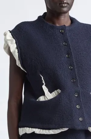 PILLINGS BY RYOTA MURAKAMI Fulling Wool Knit Vest
