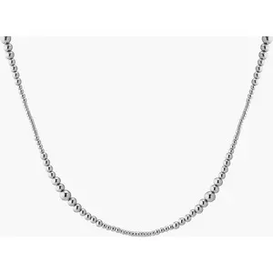 AURATE Graduated Ball Chain Necklace - White