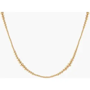 AURATE Graduated Ball Chain Necklace - Yellow