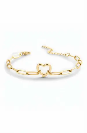 MINT & LILY Open Heart Paperclip Chain Bracelet