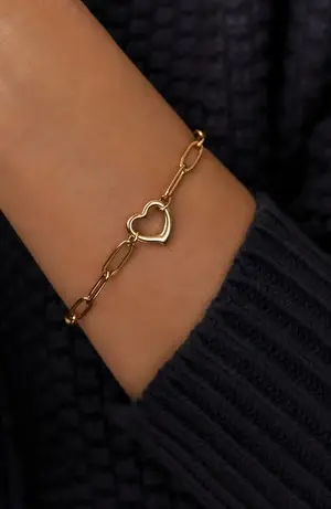 MINT & LILY Open Heart Paperclip Chain Bracelet