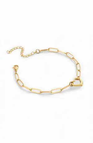 MINT & LILY Open Heart Paperclip Chain Bracelet