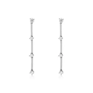 THE LOVERY FINE JEWELRY Cz Station Drop Dangle Earrings - Sterling Silver