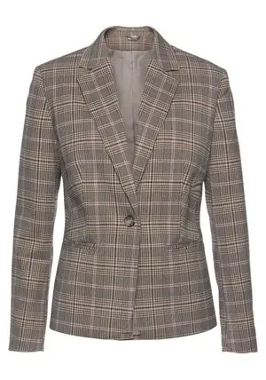 LASCANA Classic Blazer - Taupe Patterned