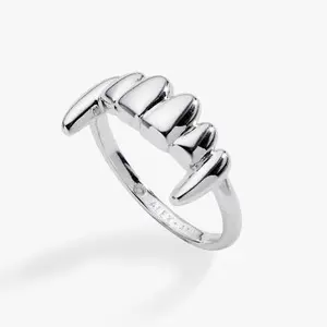 ALEX AND ANI Vampire Teeth Fangs Ring - Silver