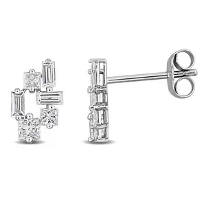 JULIANNA B. Lab-grown Diamond Open Cluster Earrings In 14k - White Gold