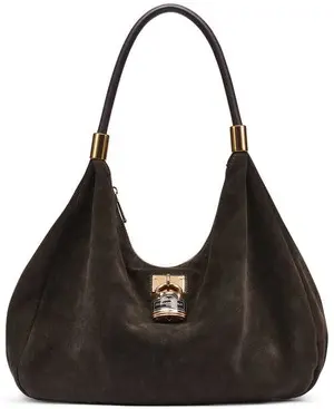 Karl Lagerfeld Paris Maelynn Suede Hobo Bag - Fudge