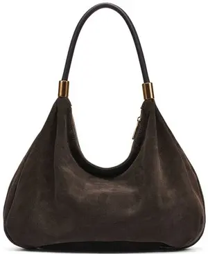 Karl Lagerfeld Paris Maelynn Suede Hobo Bag - Fudge