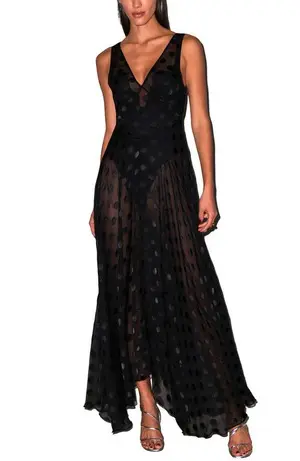 FLEUR DU MAL Silk Dot Gown - Black