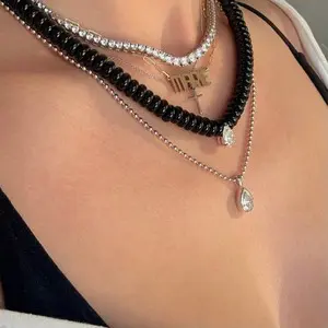 LENI JAMES The Sloane Agate And Moissanite Necklace