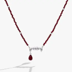 ALEX AND ANI Vampire Teeth Fangs Pendant - Silver