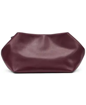Karl Lagerfeld Paris Giovanna Leather Clutch - Cherry Plum