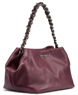 Karl Lagerfeld Paris Giovanna Leather Clutch - Cherry Plum