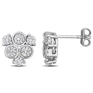 JULIANNA B. Lab-grown Diamond Cluster Stud Earrings - Sterling Silver