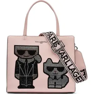 Karl Lagerfeld Paris Maybelle Satchel With Rhinestone Icons - Lotus