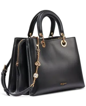 Karl Lagerfeld Paris Benoite Leather Satchel With Chain Detail
