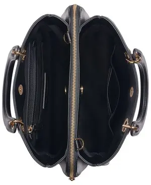 Karl Lagerfeld Paris Benoite Leather Satchel With Chain Detail