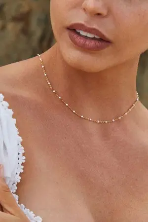 ATOLEA White Beaded Choker