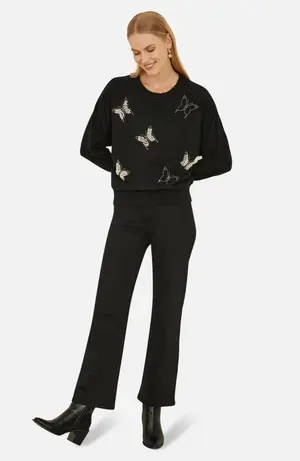 YUMI Sequin Butterfly Jumper
