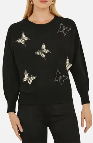 YUMI Sequin Butterfly Jumper