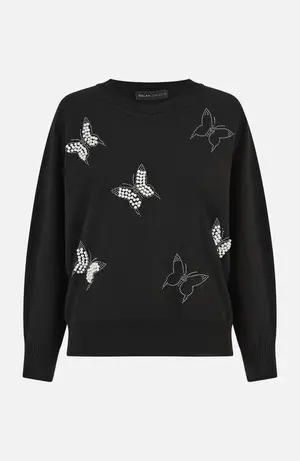 YUMI Embellished Butterfly Sequin Jumper