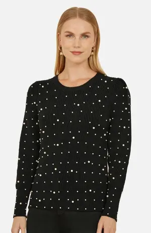 YUMI All Over Bead Knitted Jumper