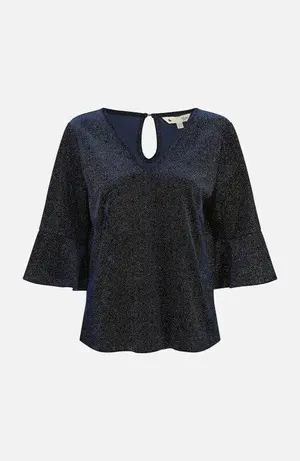 YUMI Fluted Sleeve Relaxed Fit Top