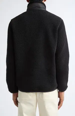 Moncler Zip Front Fleece Cardigan - Black