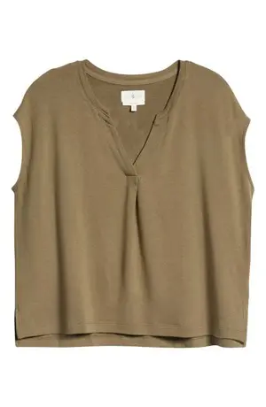 LOU & GREY Signaturesoft Split Neck Top