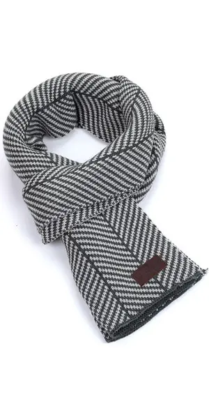 GALLERY SEVEN Herringbone Soft Knit Scarf Gray