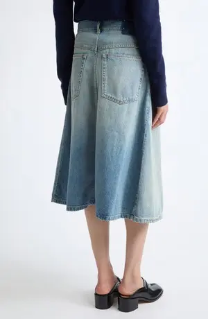 MAISON MARGIELA Asymmetric Wrap Denim Midi Skirt