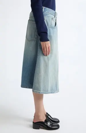 MAISON MARGIELA Asymmetric Wrap Denim Midi Skirt