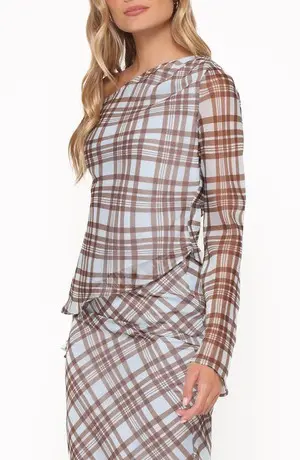 PETAL & PUP Caitriona Plaid Cowl Neck Top