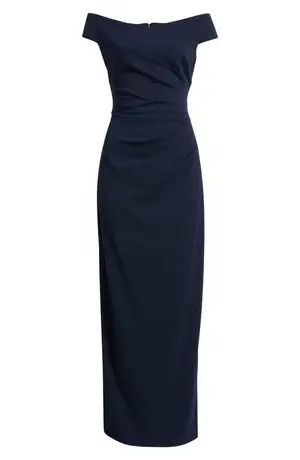 XSCAPE EVENINGS Off The Shoulder Ruched Dress