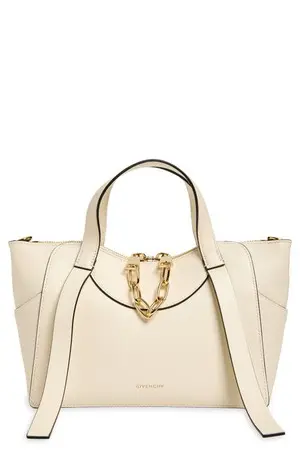 Givenchy Small Leather Chain Zip Tote - Cream