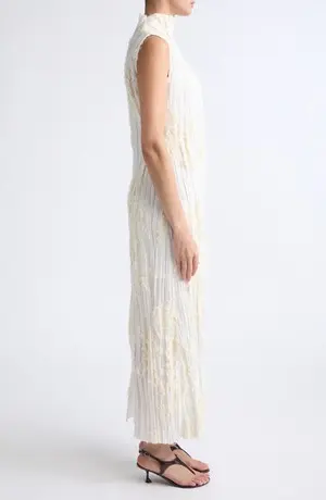 KALLMEYER Nala Cotton & Silk Blend Eyelash Plissé Gown