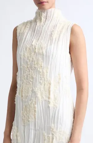 KALLMEYER Nala Cotton & Silk Blend Eyelash Plissé Gown