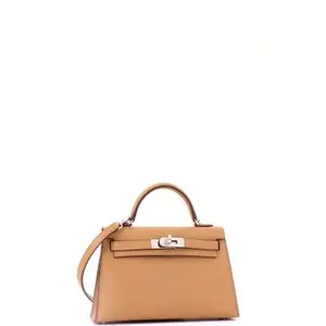 Hermès Kelly Mini Ii Bag Brown Epsom With Palladium Hardware 20