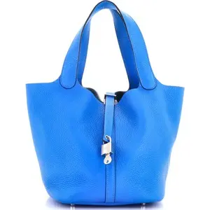 Hermès Picotin Lock Bag Clemence Mm - Blue