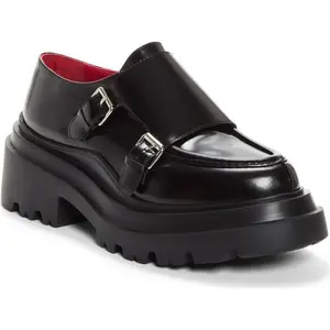Plan C Monk Strap Buckle Platform Loafer