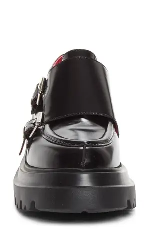 Plan C Monk Strap Buckle Platform Loafer
