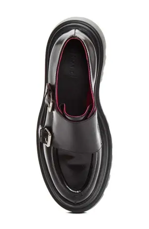 Plan C Monk Strap Buckle Platform Loafer