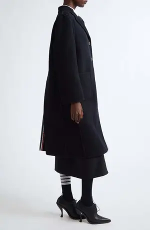 Thom Browne Bell Sleeve Virgin Wool Coat