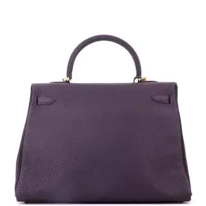 Hermès Kelly Handbag Purple Togo With Gold Hardware 35