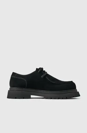 Manière De Voir The Atelier Suede Lace-up Shoe - Black