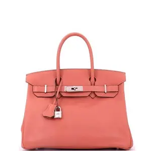 Hermès Birkin Handbag Pink Swift With Palladium Hardware 30 - Red