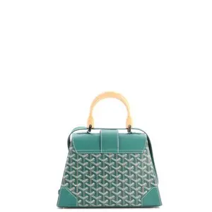 Goyard Saigon Top Handle Bag Coated Canvas With Leather Pm