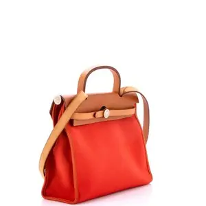 Hermès Herbag Zip Leather And Toile 31 - Red