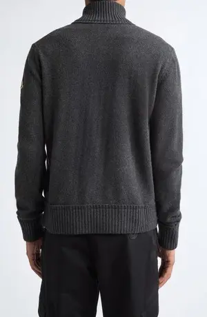 Moncler Virgin Wool & Cashmere Zip-up Cardigan
