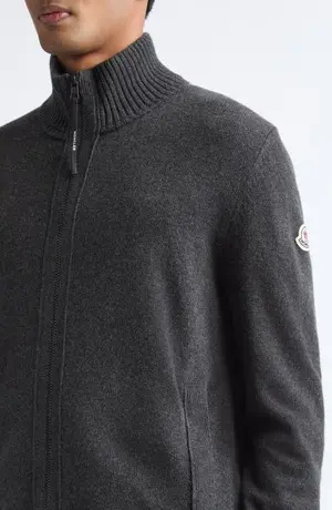 Moncler Virgin Wool & Cashmere Zip-up Cardigan